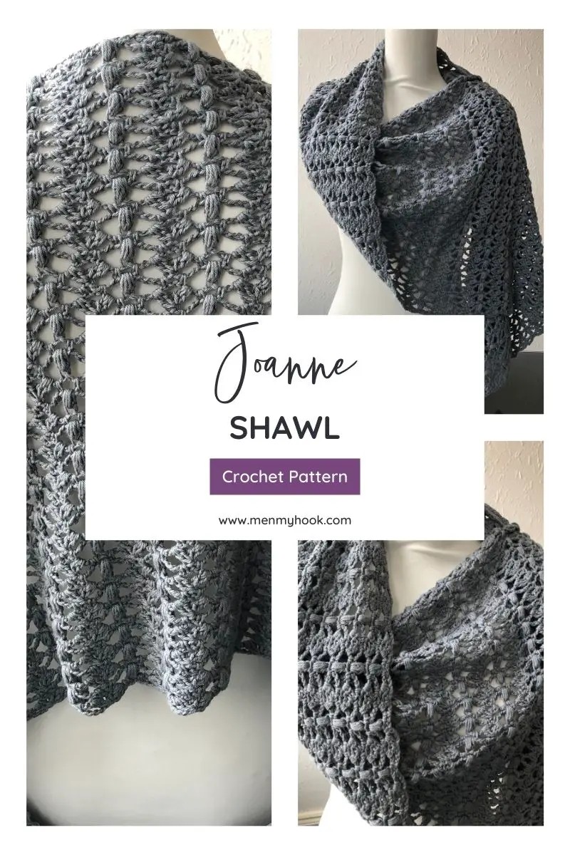 Joanne - simple modern crochet rectangle shawl pattern