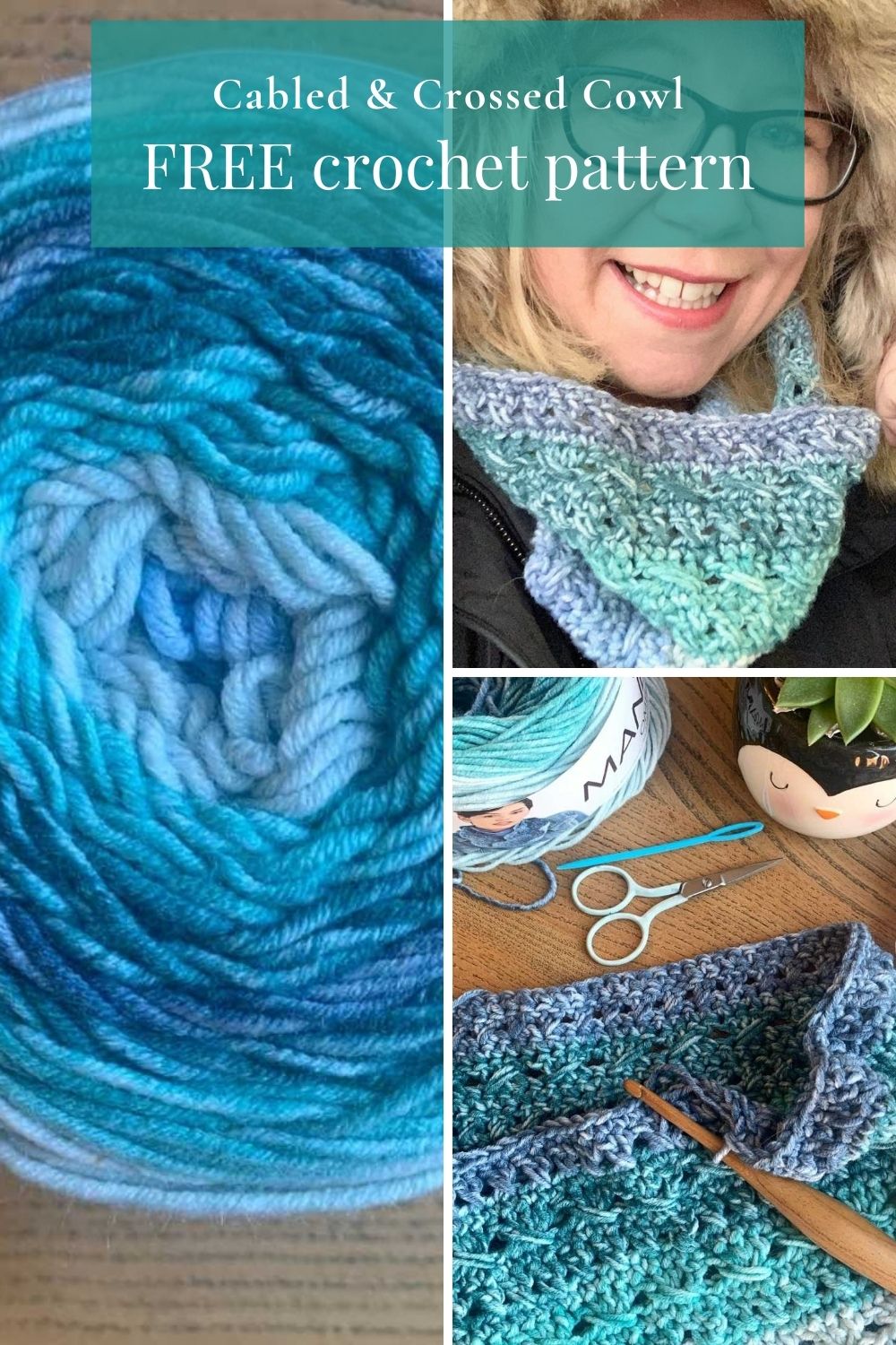 FREE Lightweight crochet cowl pattern - Cable & Crossed Cowl