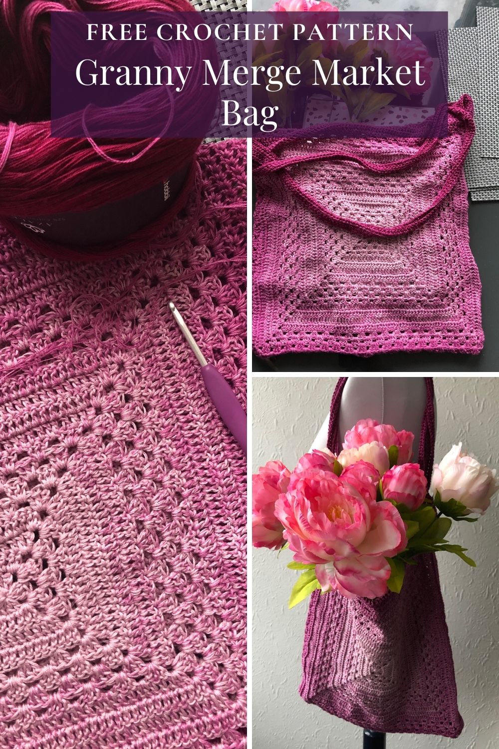 How to make a granny square market bag free pattern - Granny Merge ...
