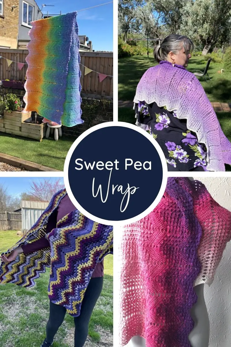 Easy crochet chevron shawl pattern - Sweet Pea