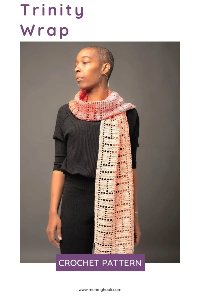 Easy Filet Crochet Shawl Pattern - Trinity