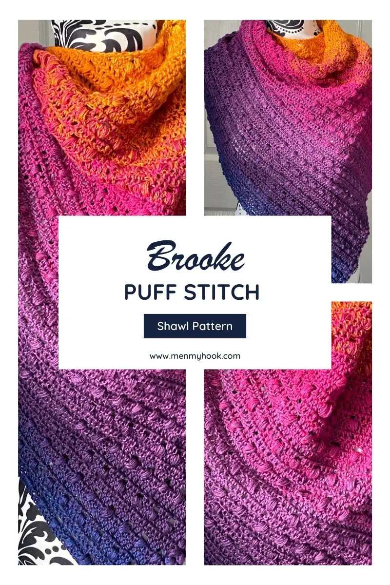 Brooke Easy Puff Stitch Triangle Shawl Pattern